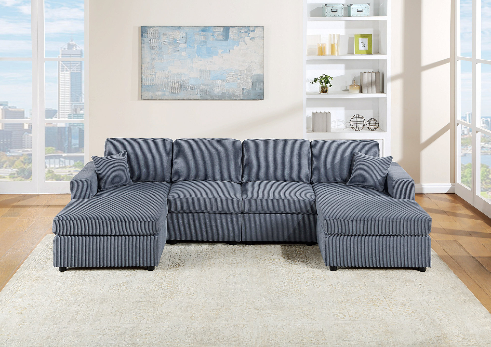 Latitude Run Modern Elegance Plush Seating Comfortable Loveseat with Gray Textured Fabric Channel Tufting Wayfair